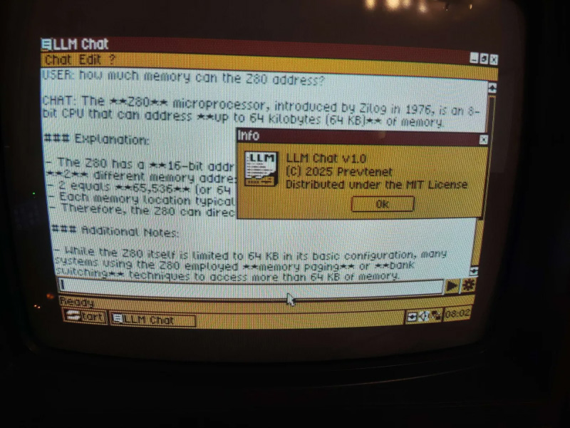 AI for the MSX - LLM Chat for SymbOS by Prevtenet | MSX Resource Center
